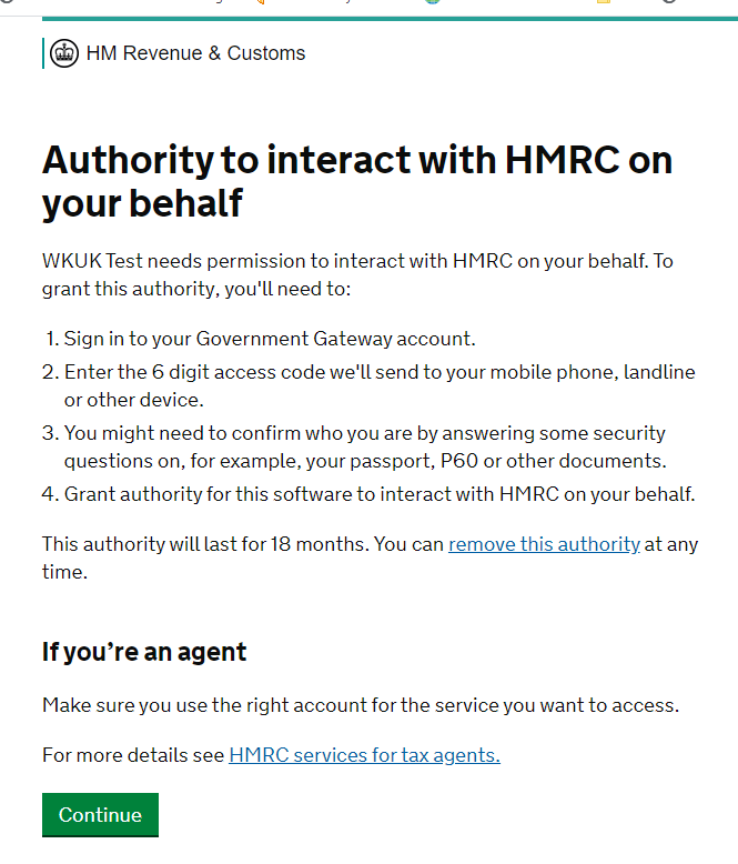 CCH OneClick : MTD for VAT - Invalid Grant Error re HMRC Authorisation for the Practice on the ...
