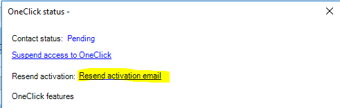 CCH OneClick : How do I resend the activation email for a OneClick user?