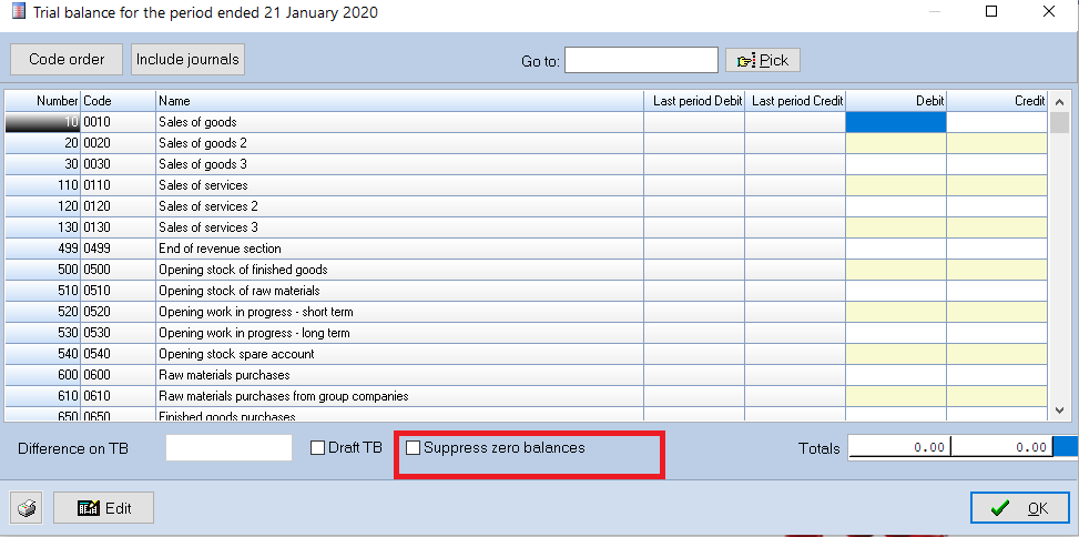 CCH Audit Automation SQL : Why is the client TB not displaying any nominal codes?
