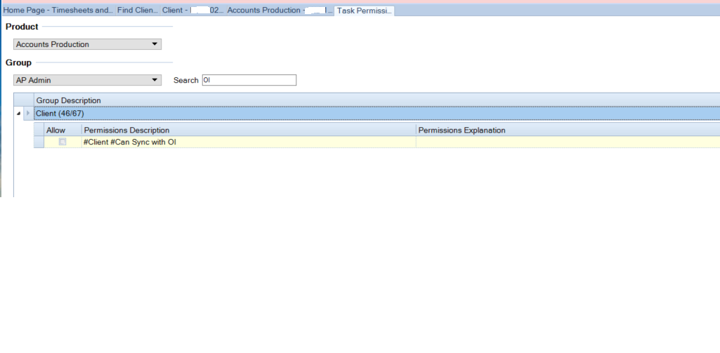 CCH OneClick : Open Integration - Permissions for Open integration