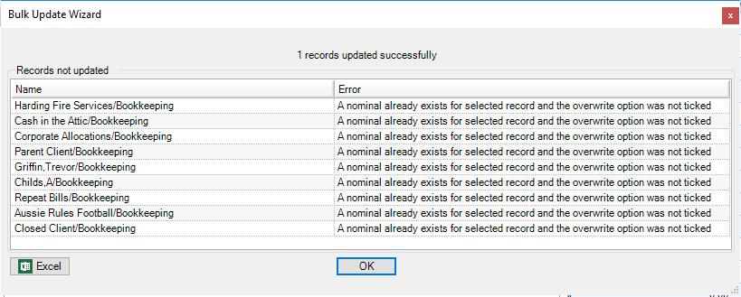 CCH Practice Management : How to add/update Nominal codes against assignments in bulk