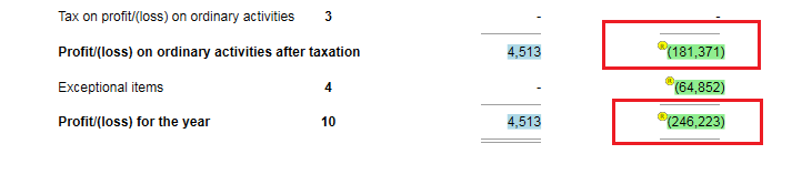 CCH iXBRL Review & Tag : Profit (loss) for the period' has inconsistent ...