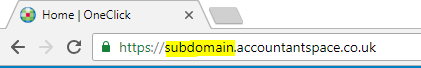 CCH OneClick : How do I find out my Subdomain?